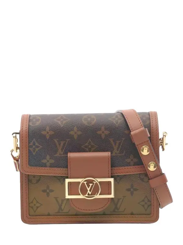 LOUIS VUITTON 2021-2026 Monogram Reverse Mini Dauphine Satchel - Brown
