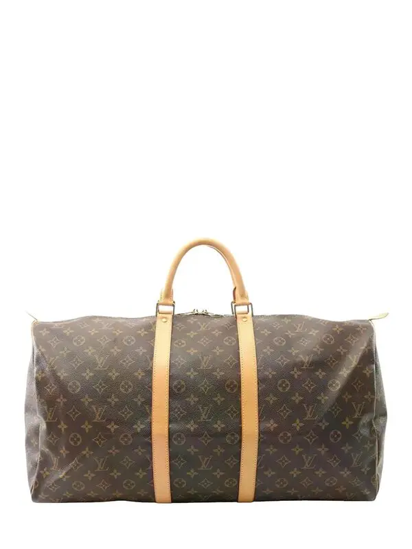 LOUIS VUITTON 2003 Monogram Keepall 55 Travel Bag - Brown