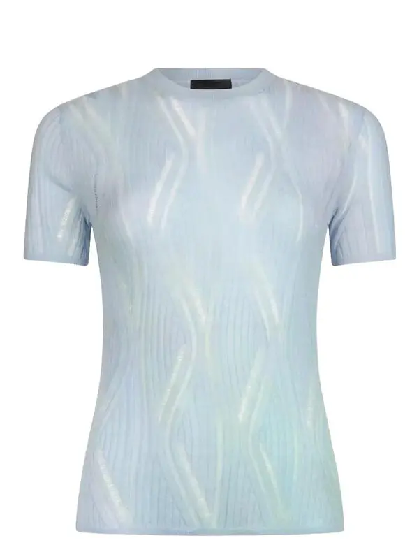 Liu Jo Short-sleeve Ribbed Top - Blue
