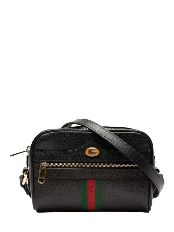 Gucci 2016-2026 Mini Leather Ophidia Crossbody Bag - Black