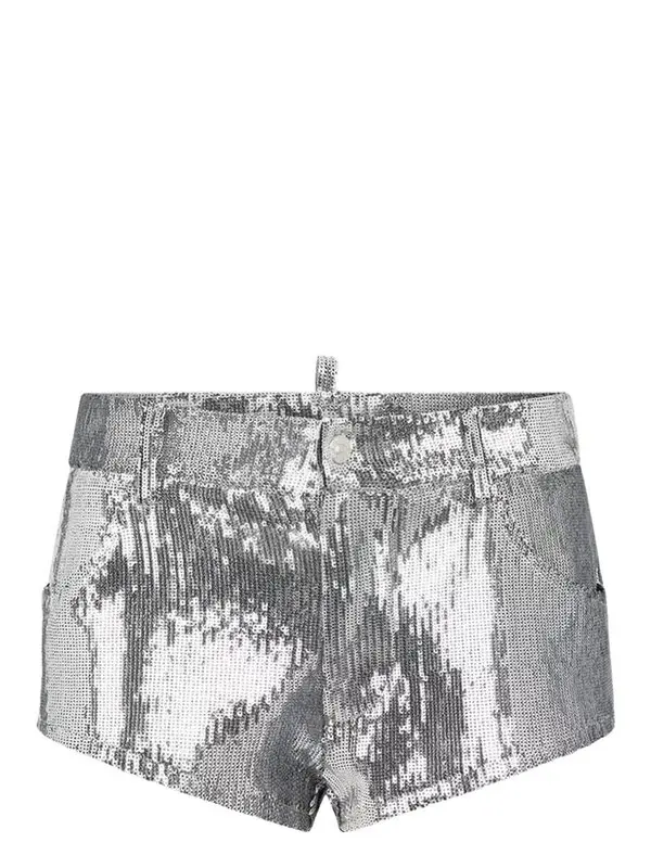 Dsquared2 Embellished Shorts - Silver