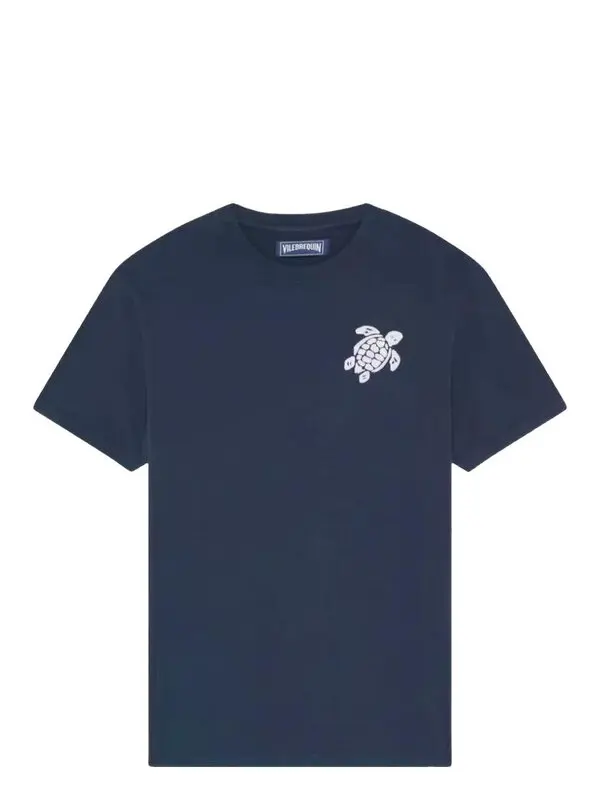 Vilebrequin Embroidered-turtle Regular-fit T-shirt - Blue