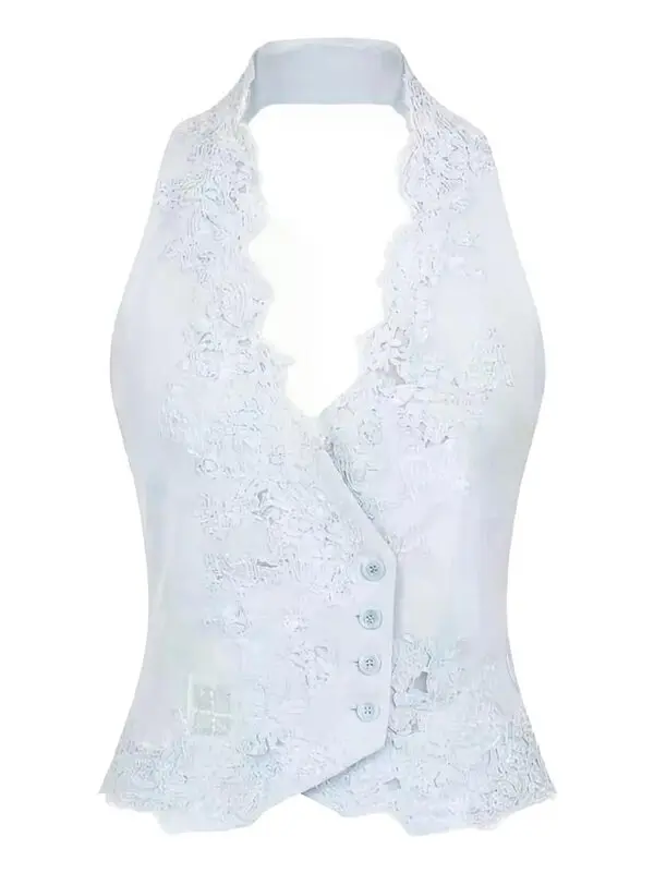 Ermanno Scervino Lace Halterneck Top - Blue