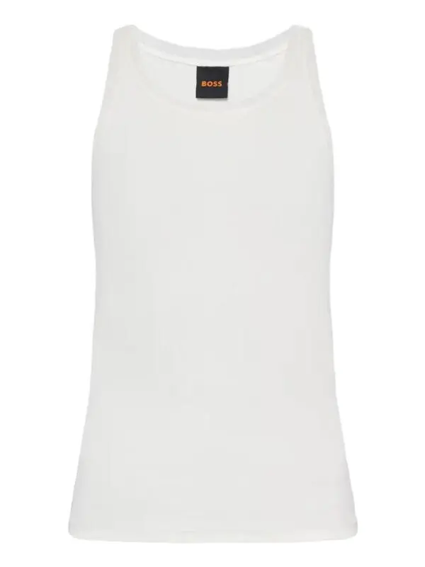 BOSS Embroidered Tank Top - White