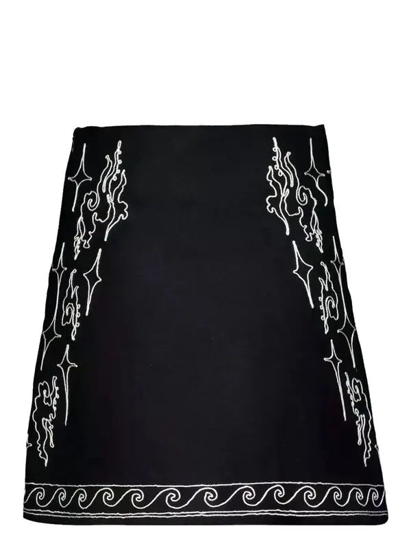 Zeus+dione Embroidered Mini Skirt - Black