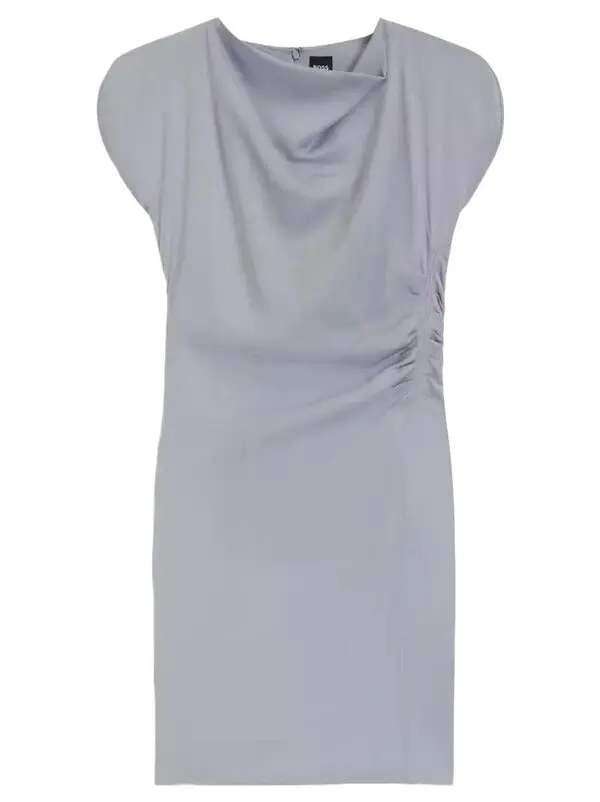 BOSS Devania Cowl Ruched Dress - Purple