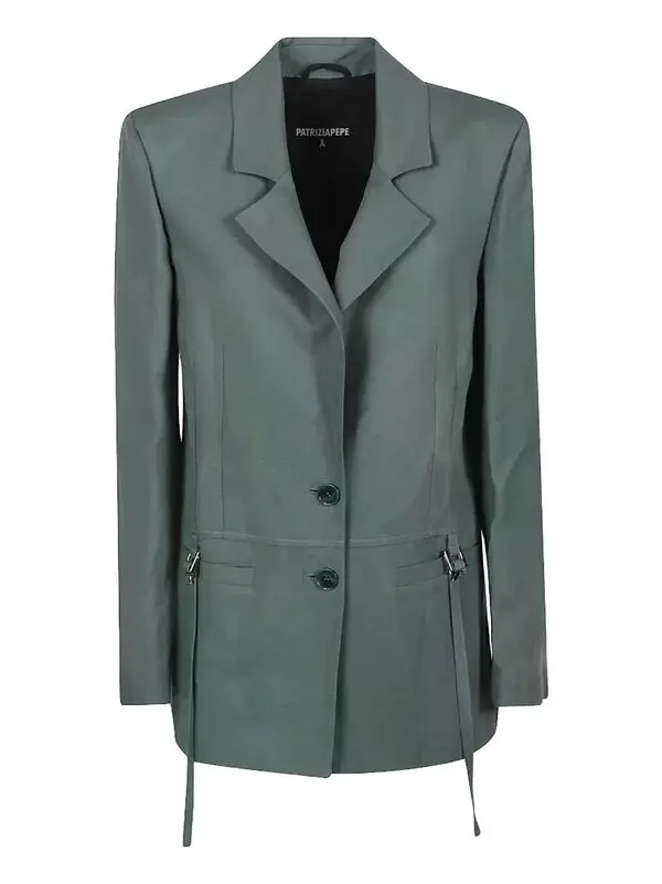 Patrizia Pepe Buckle-detail Blazer - Green