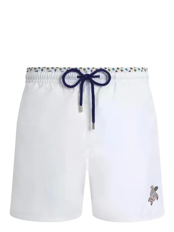 Vilebrequin Turtle-embroidery Drawstring Swim Shorts - White