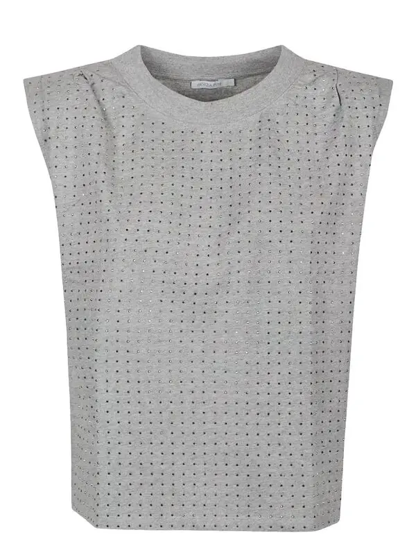 Patrizia Pepe Stud-embellished Top - Grey