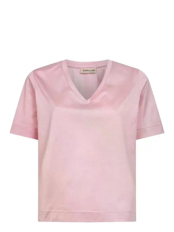 BLANCA VITA V-neck T-shirt - Pink