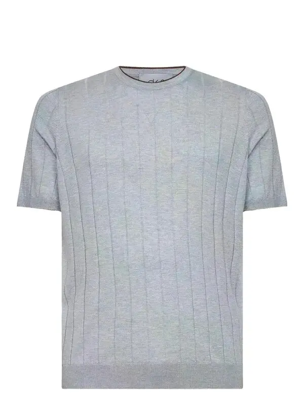D4.0 Trim-ribbed T-shirt - Blue