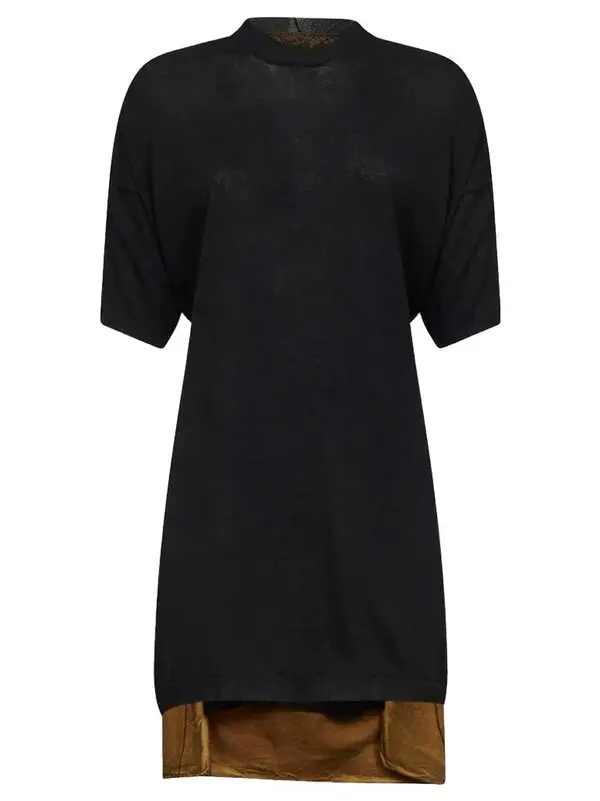 UMA WANG Ribbed Back-panel Mini Dress - Black