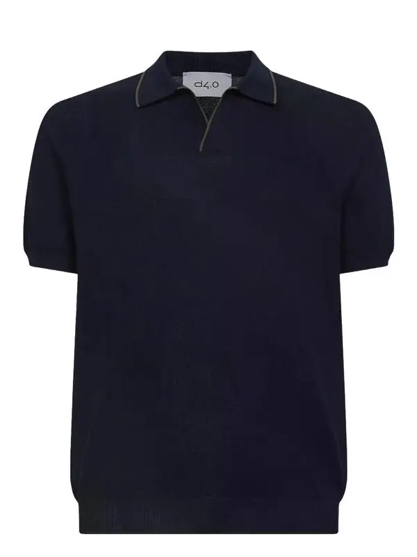 D4.0 Ribbed Polo Shirt - Blue