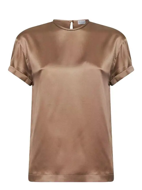 Brunello Cucinelli Monili-embellished T-shirt - Neutrals