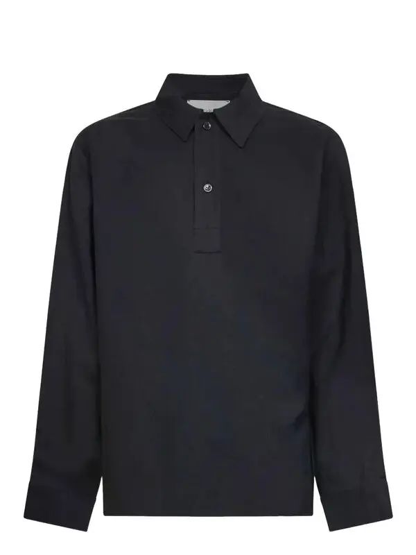 Studio Nicholson Long-sleeved Polo Shirt - Black