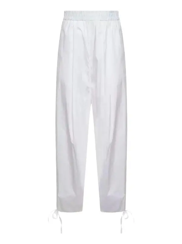 BLANCA VITA Elasticated-waist Straight Leg Trousers - White