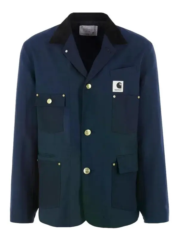 Sacai X Carhartt Wip Corduroy Collar Pocket Jacket - Blue