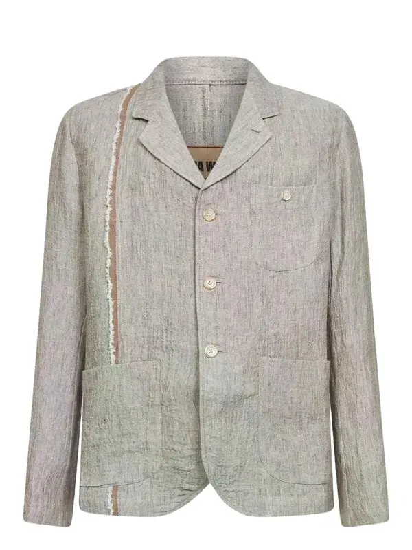 UMA WANG Frayed-edge Blazer - Neutrals