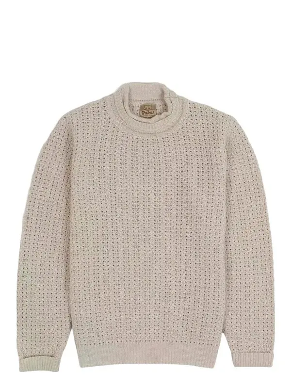 RAKKI Long-sleeve Crochet Sweater - Neutrals
