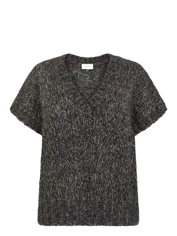 P.a.r.o.s.h V-neck Short Sleeve Top - Black