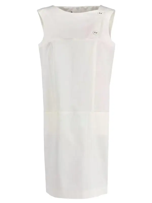 GIO' GUERRERI Pocket Midi Dress - White