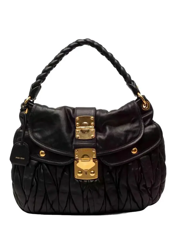 Miu Miu Matelasse Nappa Coffer Satchel - Black