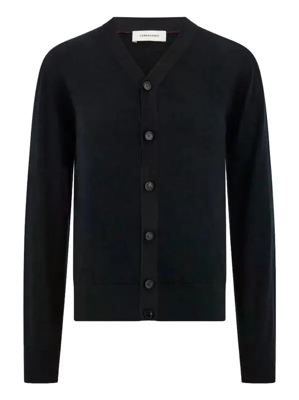 FERRAGAMO V-neck Button-up Cardigan - Blue