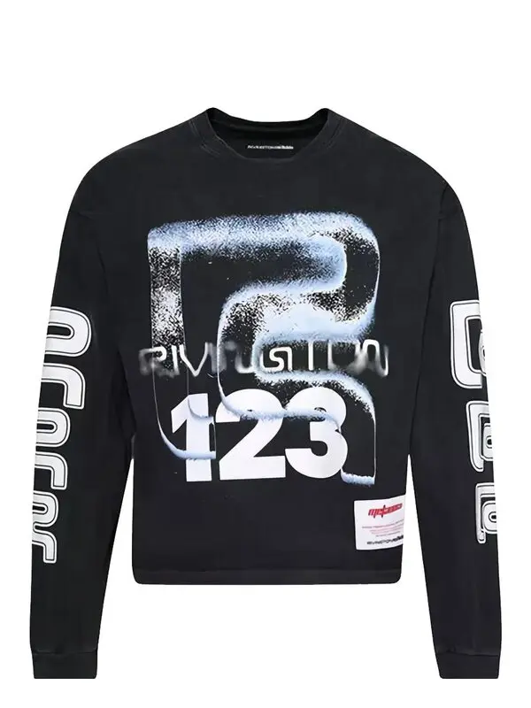 RIVINGTON ROI REBIS Long-sleeved Printed T-shirt - Black
