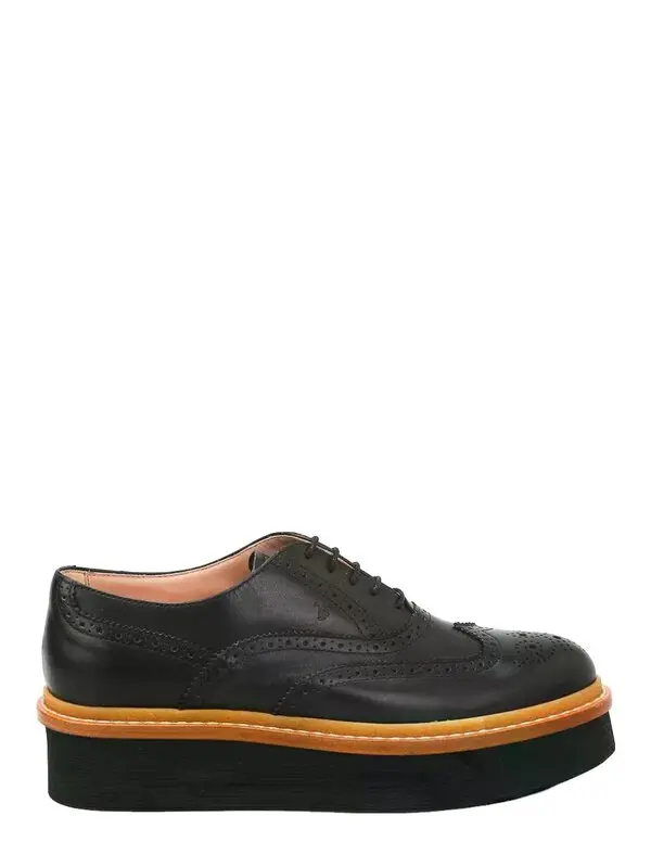 TOD'S Platform Brogue Derby Shoes - Black