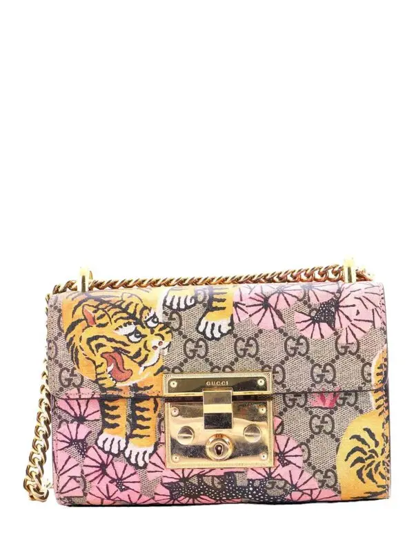 Gucci Padlock Bengal Print Gg Coated Canvas Small Shoulder Bag - Multicolour