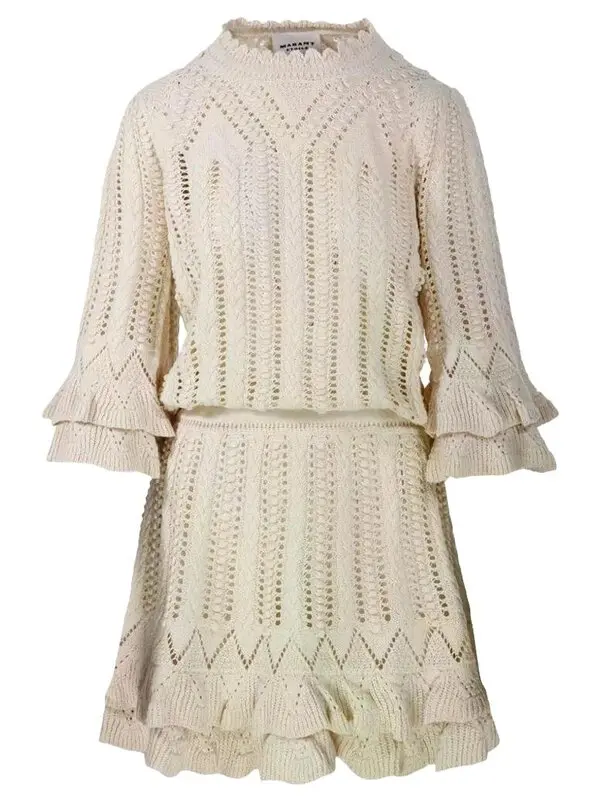 MARANT ETOILE Norma Knitted Mini Dress - Neutrals