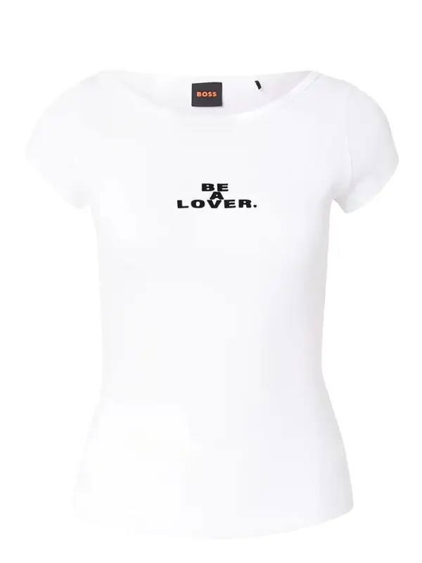 BOSS Printed Rib T-shirt - White