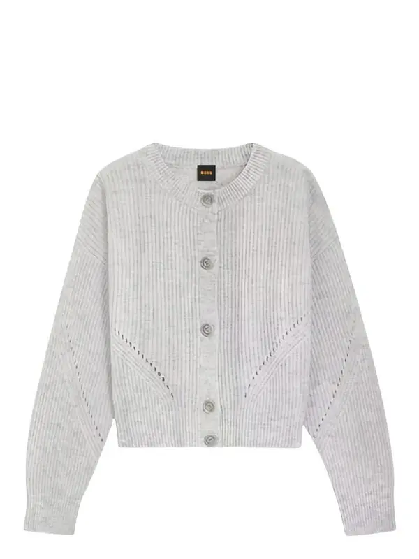 BOSS Knitted Button Cardigan - Grey