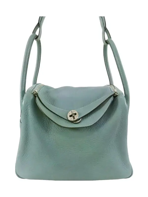 Hermès 2009 Clemence Lindy 30 Shoulder Bag - Blue