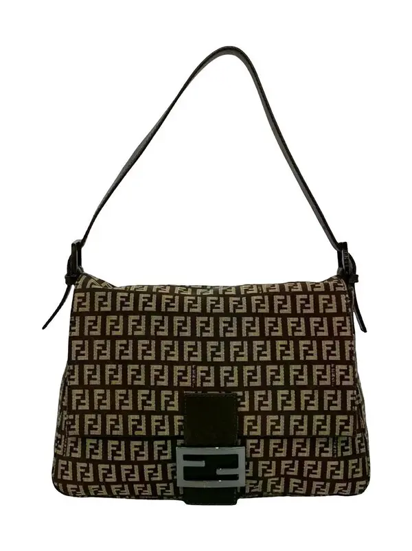 Fendi Zucchino Canvas Mamma Forever Shoulder Bag - Brown