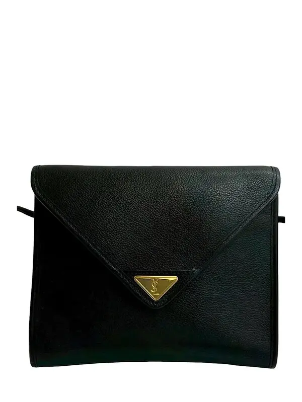 Saint Laurent 20th Century Leather Envelope Flap Crossbody Bag - Black