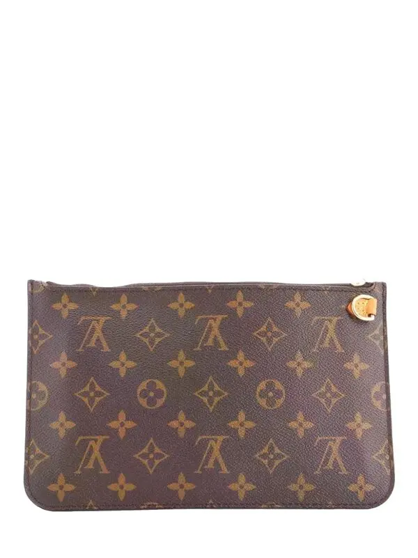 LOUIS VUITTON Neverfull Pochette Monogram Canvas Large Pouch - Brown