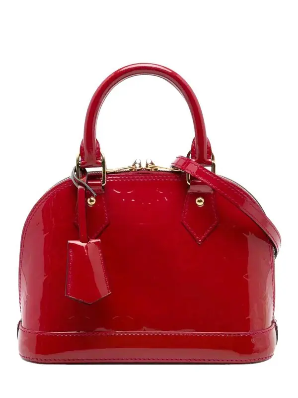 LOUIS VUITTON 2013 Monogram Vernis Alma Bb Satchel - Red
