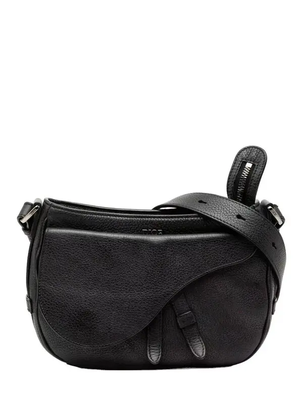 Dior 2021 Grained Calfskin Saddle Soft Bag - Black