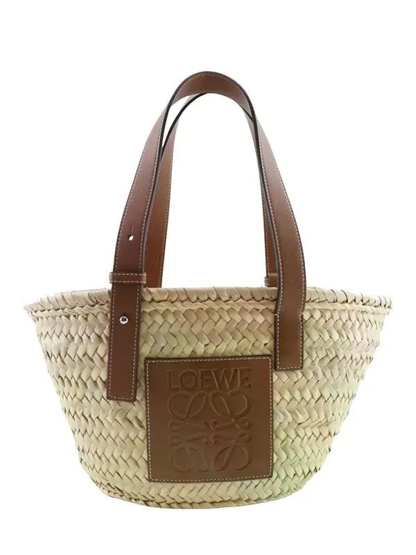 Loewe Small Raffia Anagram Basket Tote - Brown