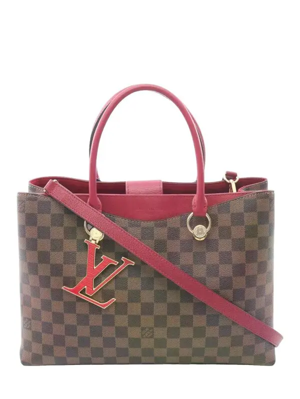 LOUIS VUITTON 2018 Damier Ebene Riverside Satchel - Brown
