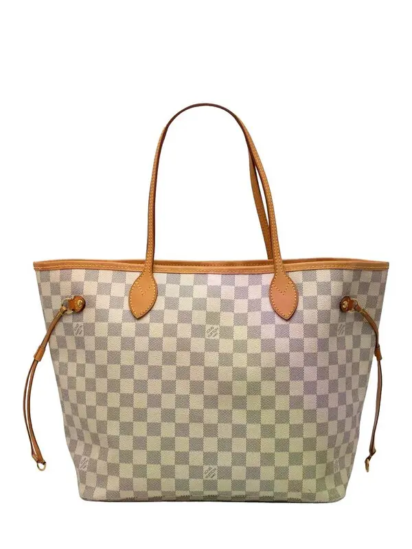 LOUIS VUITTON 2012 Damier Azur Neverfull Mm Tote Bag - White