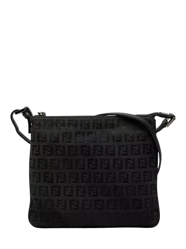 Fendi Zucchino Canvas Crossbody Bag - Black