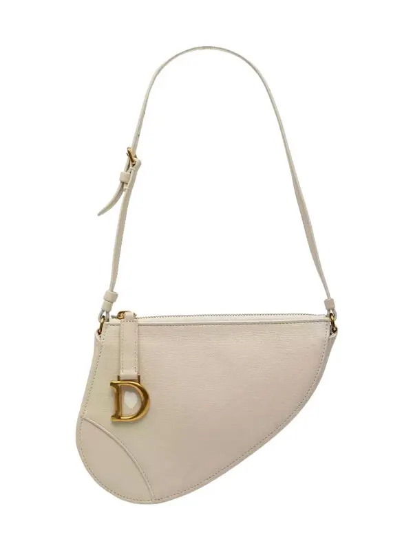 Dior 2023 Goatskin Saddle Rodeo Pouch - White