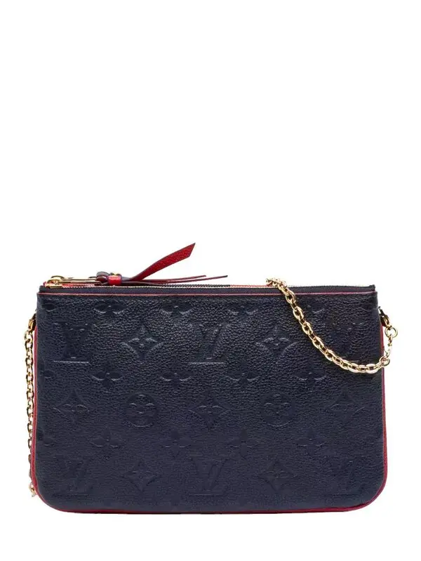 LOUIS VUITTON Monogram Empreinte Double Zip Pochette - Blue