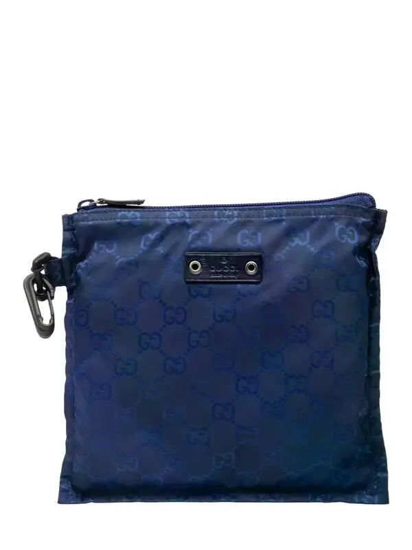 Gucci Gg Nylon Pouch - Blue