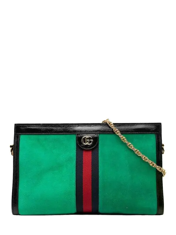 Gucci 2016-2026 Medium Web Ophidia Chain Shoulder Bag - Green