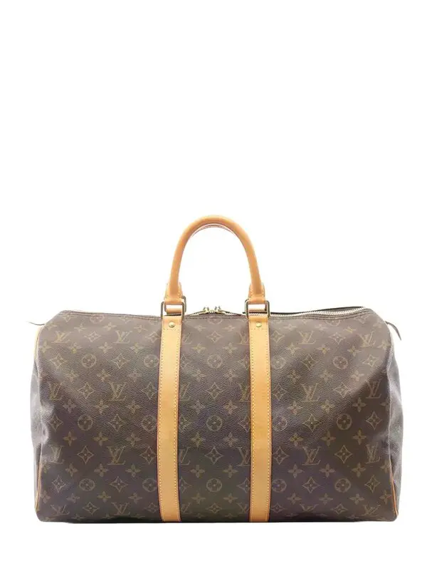 LOUIS VUITTON 2001 Monogram Keepall 45 Travel Bag - Brown