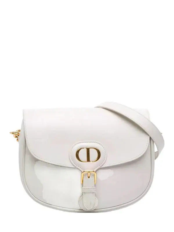 Dior 2022 Medium Leather Bobby Crossbody Bag - White