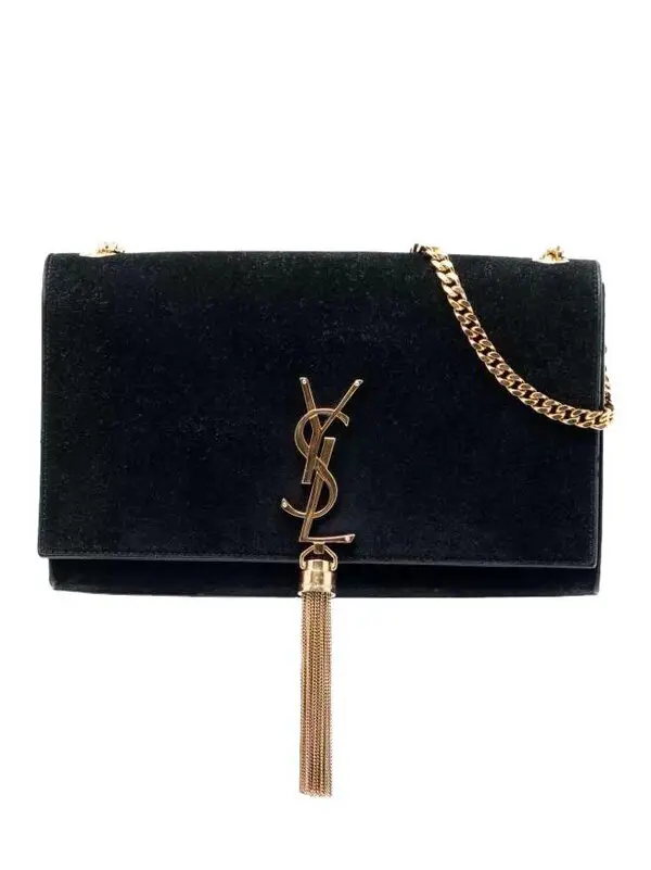 Saint Laurent 2016 Medium Monogram Kate Tassel Crossbody Bag - Black
